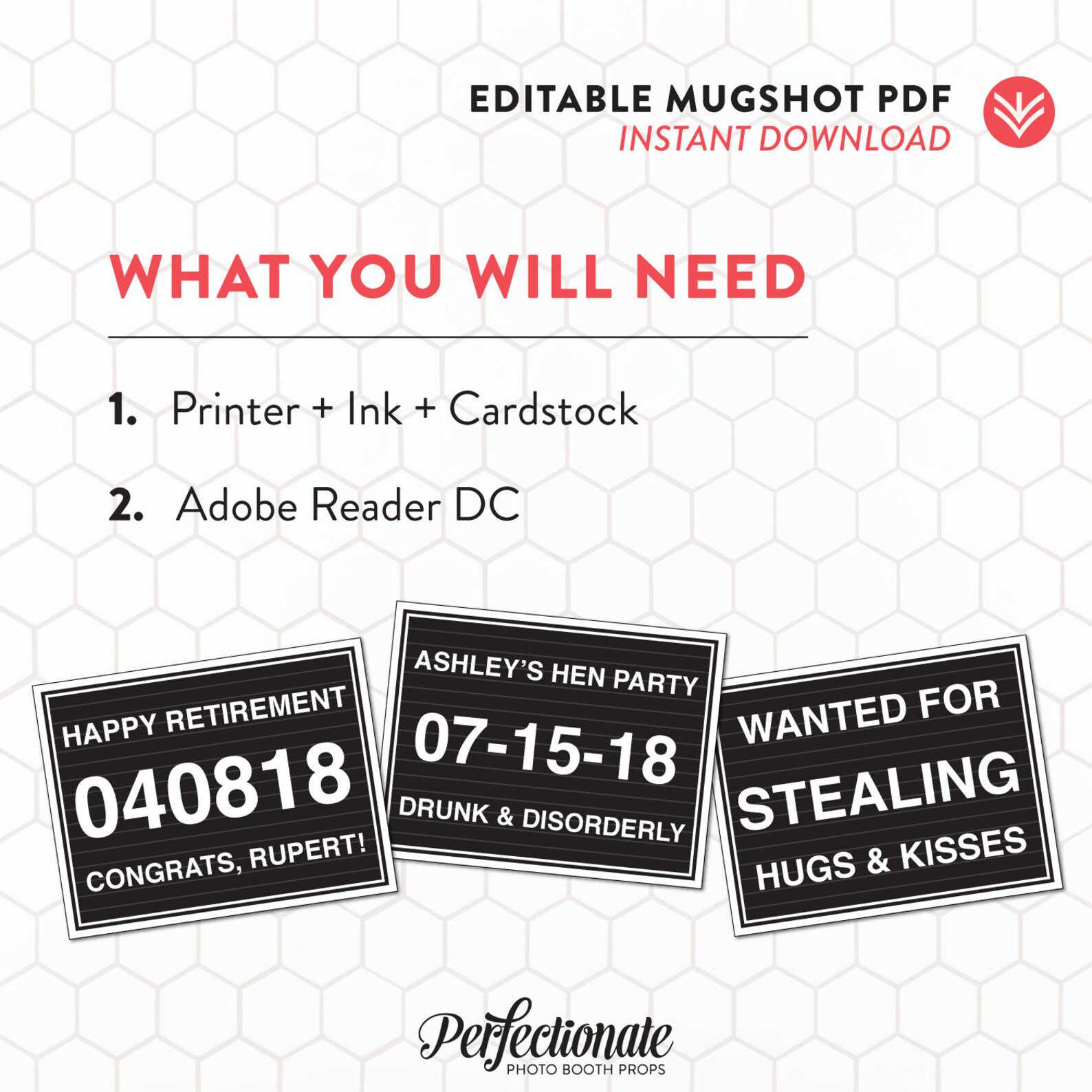 DIY Mugshot Sign Mugshot Template Unlimited Personal Use | Etsy