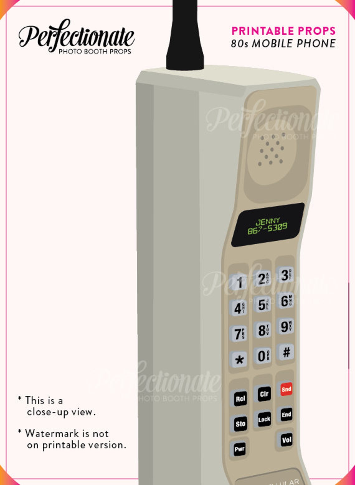 Printable 80s Mobile Phone Photo Booth Prop (digital Download) - Etsy