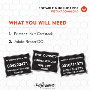 DIY Mugshot Sign | Mugshot Template | Unlimited Personal Use | Instant ...