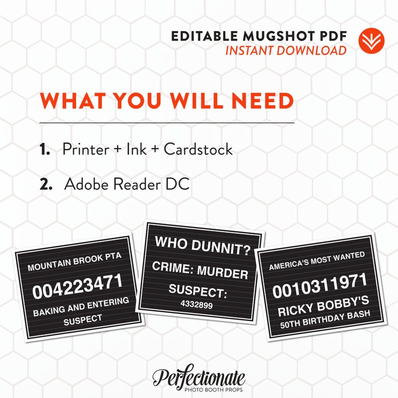 DIY Mugshot Sign | Mugshot Template | Unlimited Personal Use | Instant ...