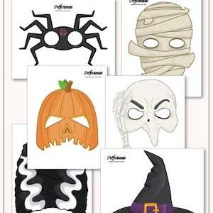 Printable Halloween Photo Booth Props: 23 Masks & Glasses (digital ...