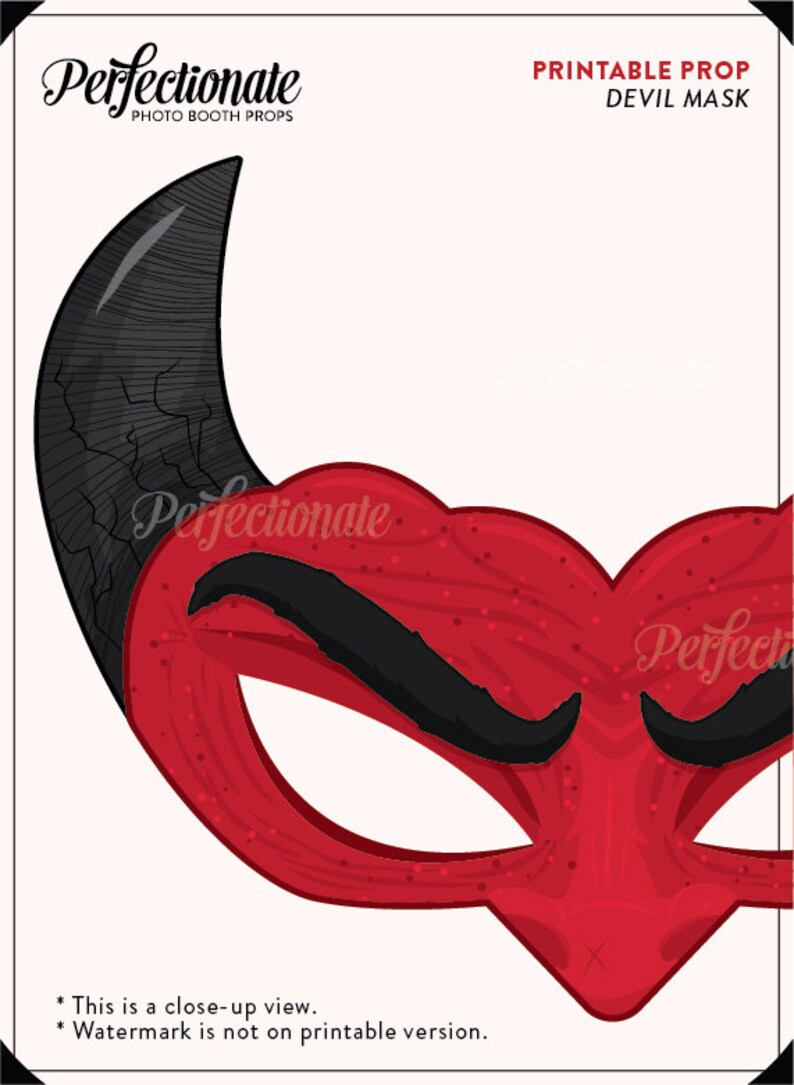 Devil Mask Printable Devil Mask Prop Halloween Props - Etsy Australia