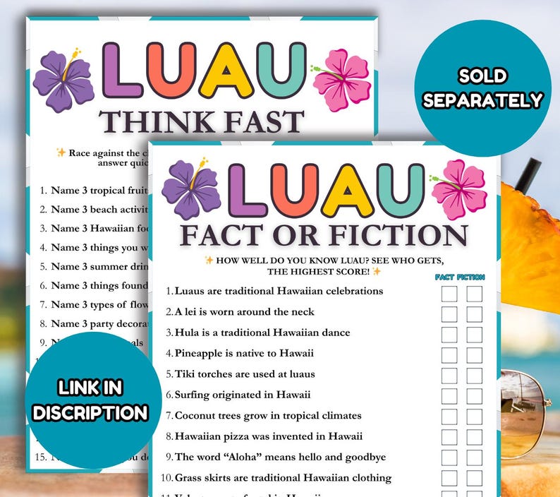 Luau Games Word Scramble, Luau Party Games, Hawaiian Party Games ...