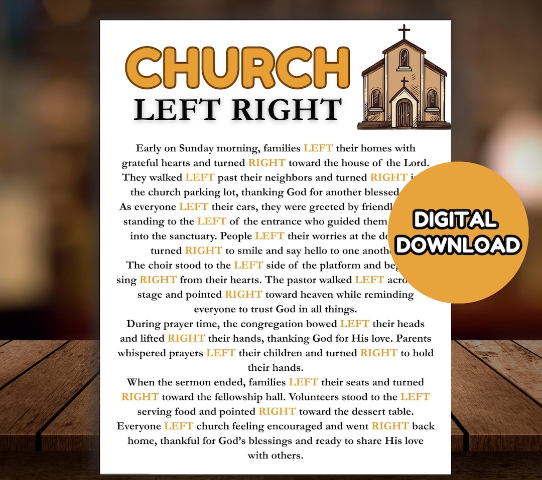 The Church Community Left Right Game, Fun Games for Church, Church ...