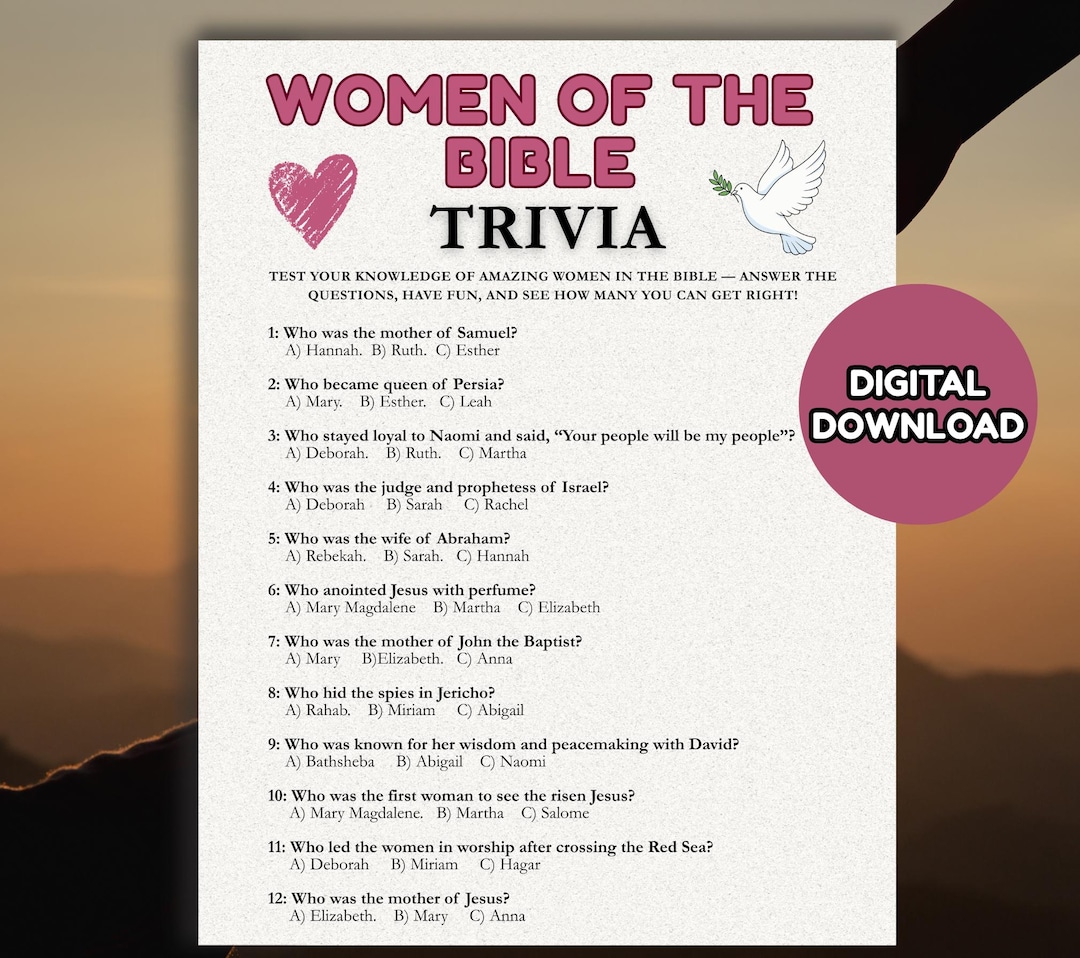 Womens Ministry Games, Women of the Bible Trivia Game Printable ...