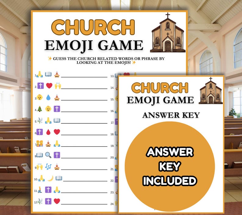 Church Emoji Guessing Game, Fun Church Game for Teen Sunday School Game ...