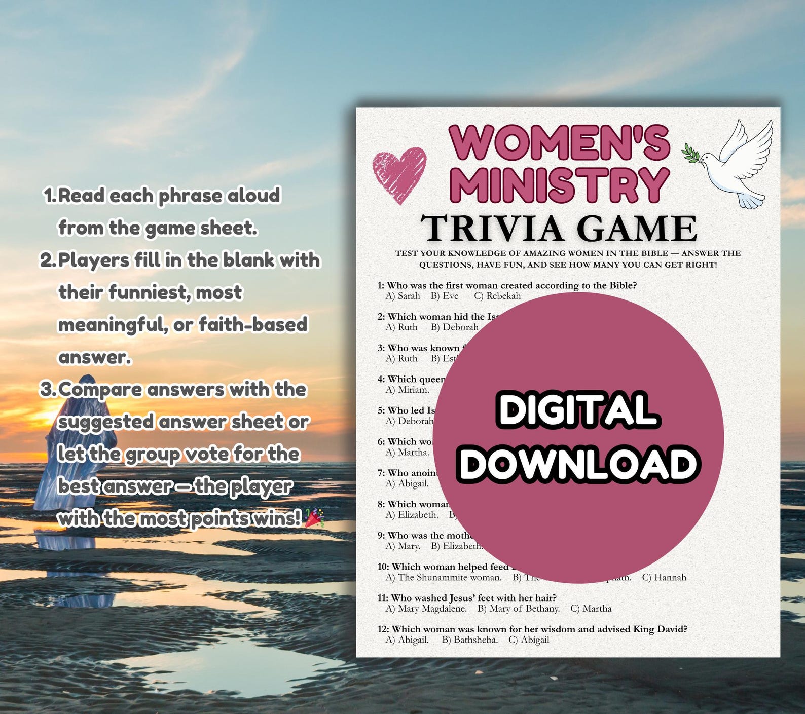 Womens Ministry Games, Women of the Bible Trivia Game Printable, Bible ...