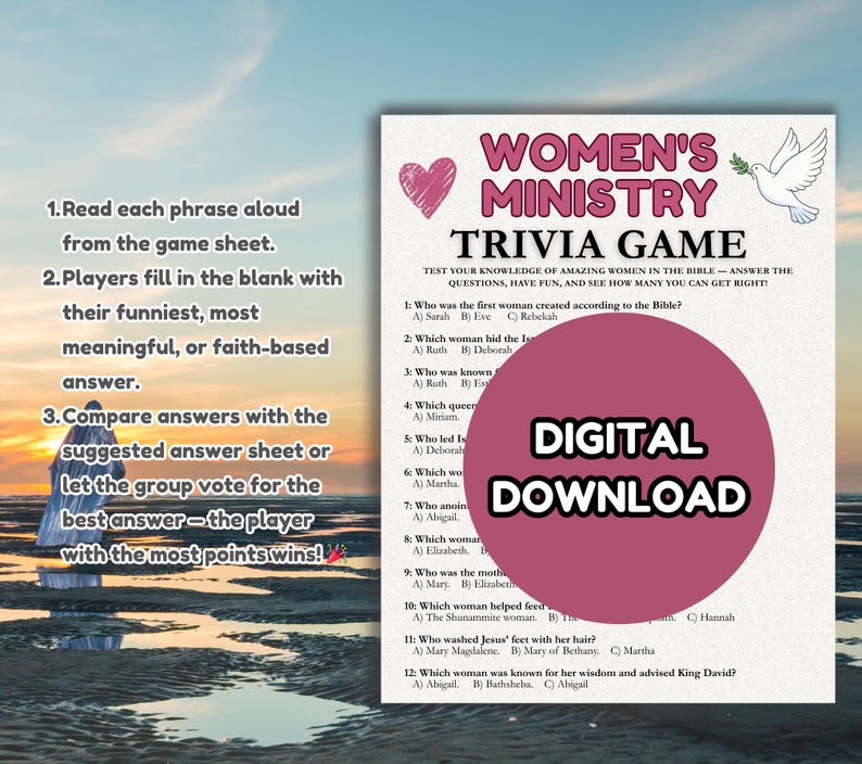 Womens Ministry Games, Women of the Bible Trivia Game Printable, Bible ...