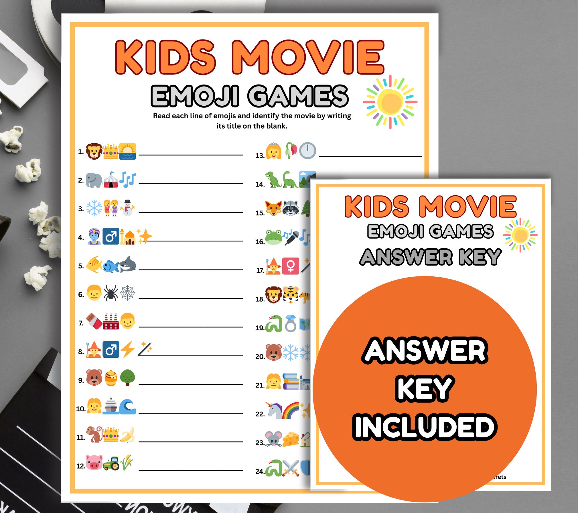Kids Movie Emoji Game, Childrens Movies Emoji Pictionary Movie Trivia ...