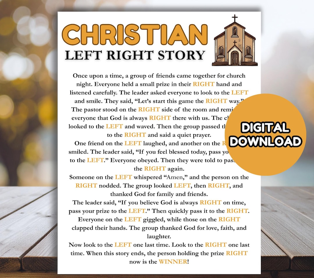 Christian Left Right Game, Fun Christian Game for Adults Kids ...
