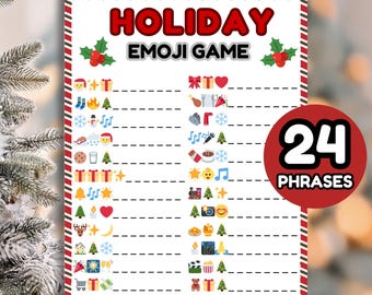 Holiday Emoji Game Printable, Trivia Xmas Answer Key Christmas Emoji ...