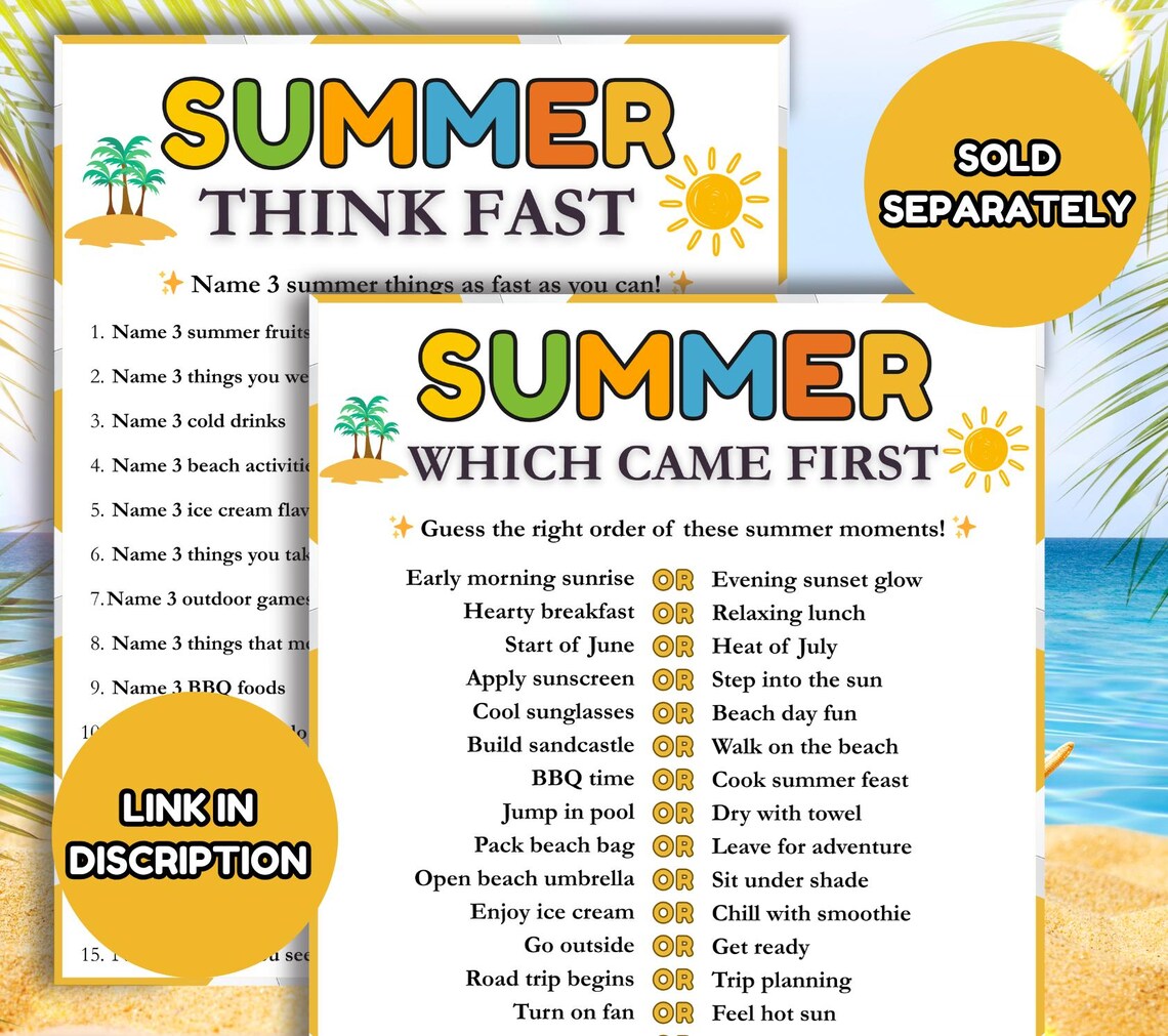 Summer Would You Rather Game Printable | Summer Fun Choices | Summer ...