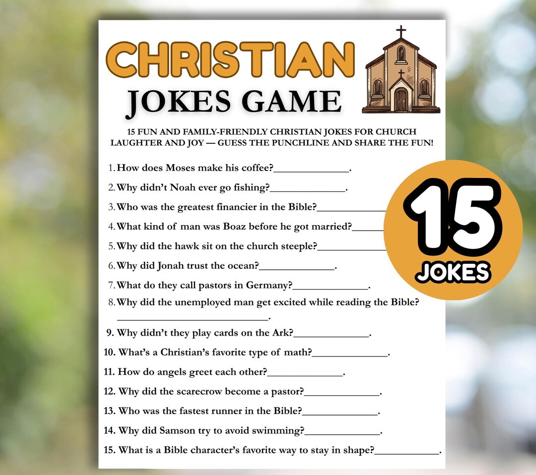 Christian Jokes Game, Fun Christian Trivia for Kids and Adults, Church ...