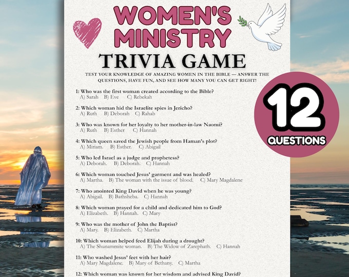 Womens Ministry Games, Women of the Bible Trivia Game Printable, Bible ...