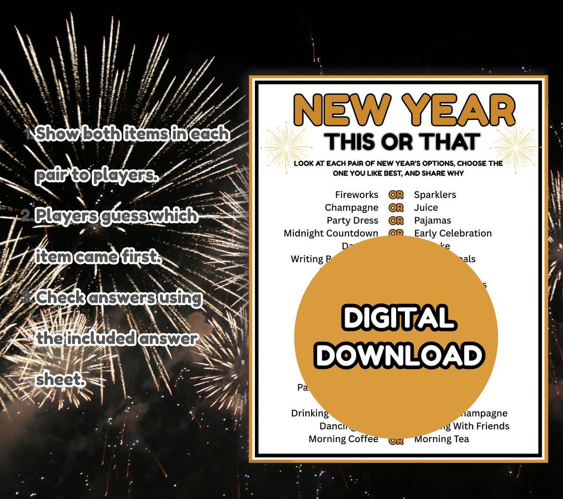 New Year This or That Game, Printable Would You Rather, New Years Eve ...