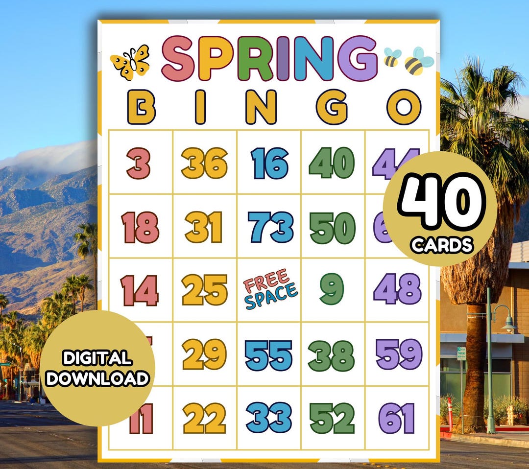 Jeu de bingo printanier pour enfants | 40 cartes de bingo de printemps ...