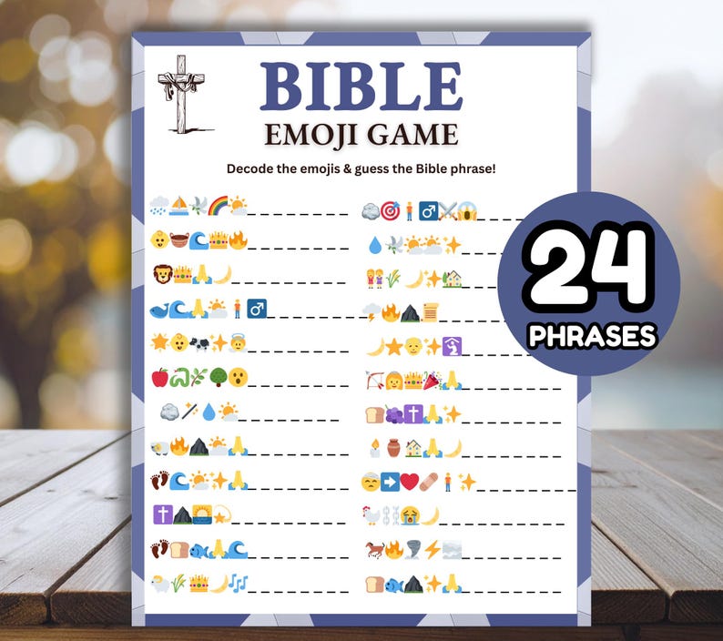 Bible Emoji Game Church Activity Bible Games for Kids Teens Adults ...
