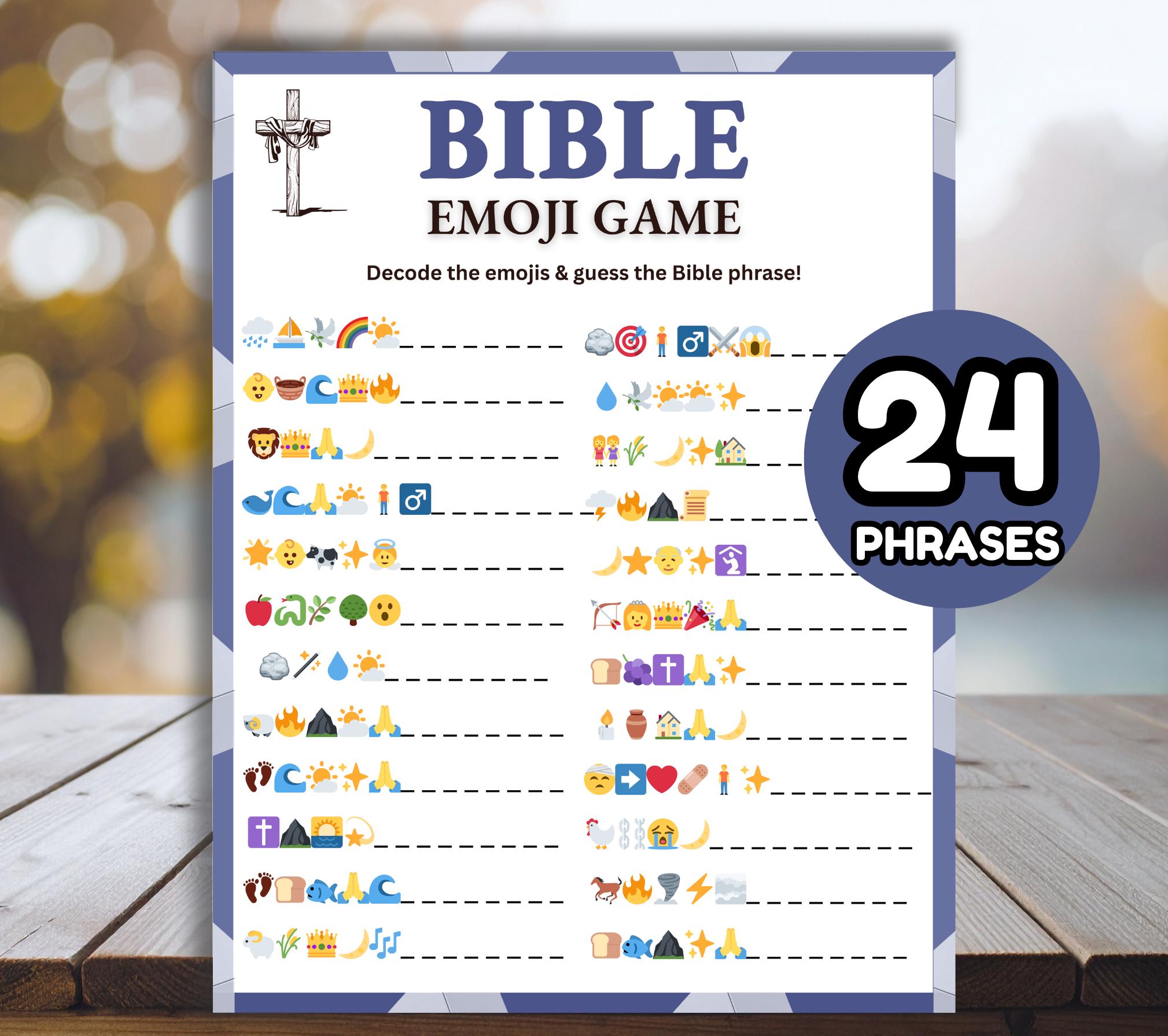 Bible Emoji Game Church Activity Bible Games for Kids Teens Adults ...