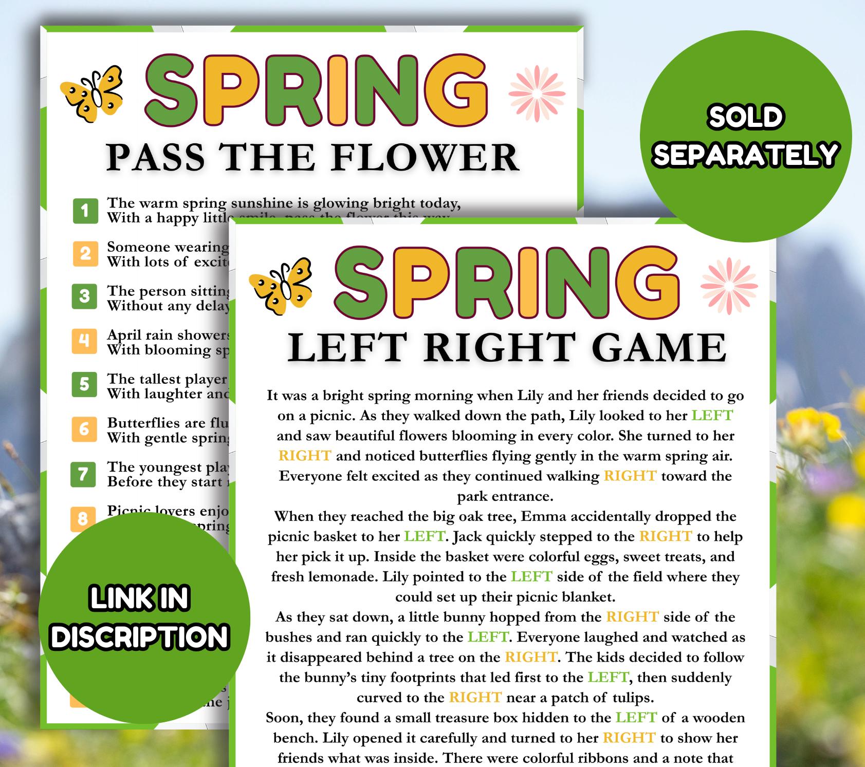 Spring Think Fast Game, Fun Printable Spring Game for Kids Adults ...