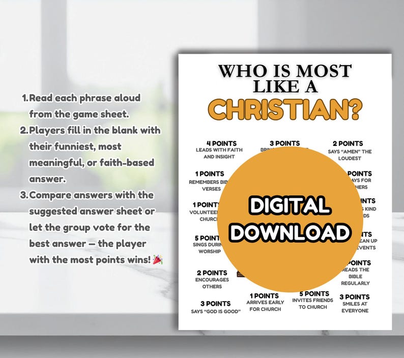 Who is Most Like a Christian, Fun Christian Game for Group, Christian ...