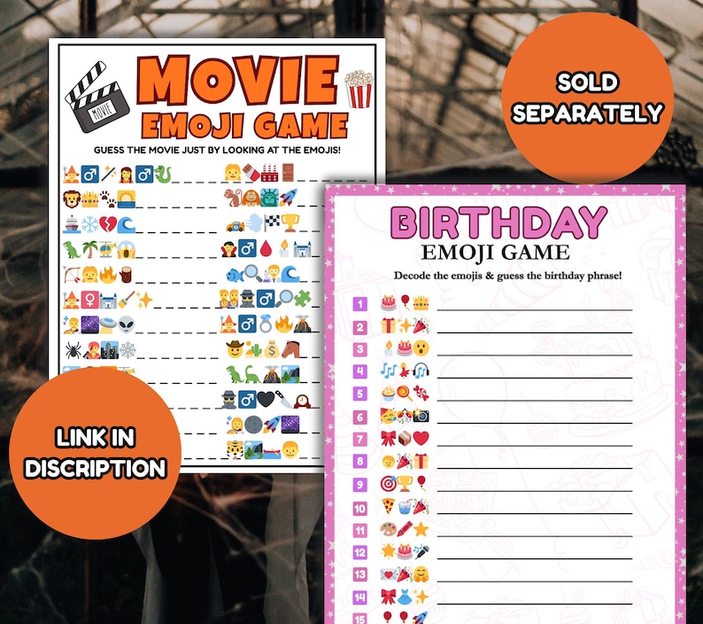 Horror Movie Emoji Game Printable, Halloween Movie Emoji Game Emoji ...
