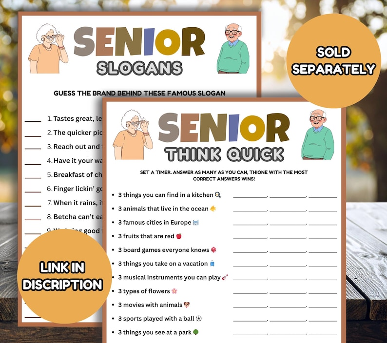 Senior Sayings Game, Fun Printable Senior Game for Elderly, Activity ...