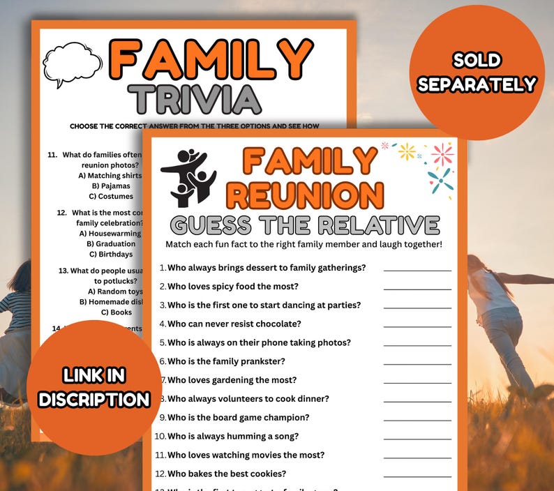 Family Reunion This or That Game, 40 Fun Pairs Printable, Family Game ...
