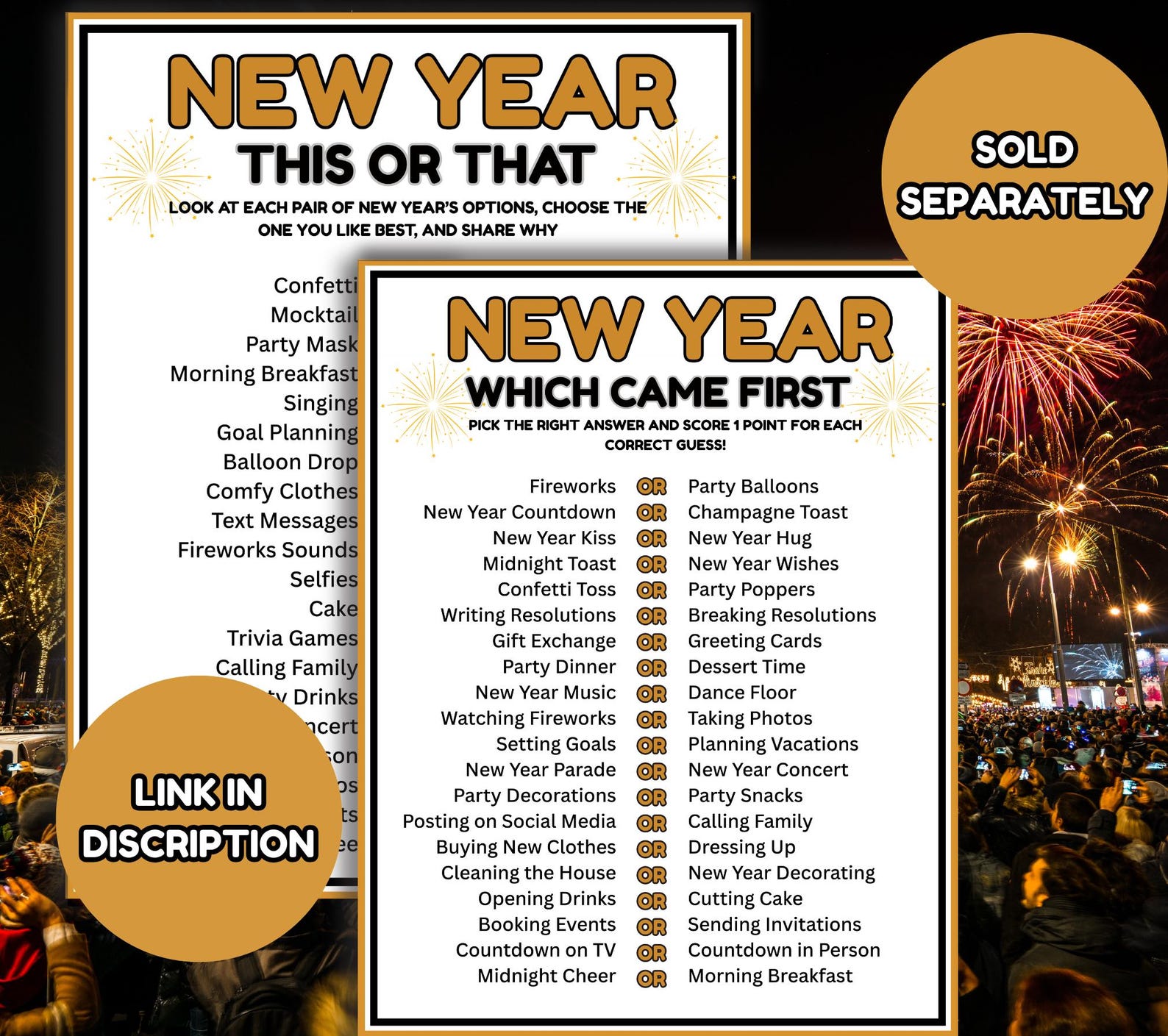 New Year Emoji Game, Printable New Year Pictionary, Party Games PDF ...