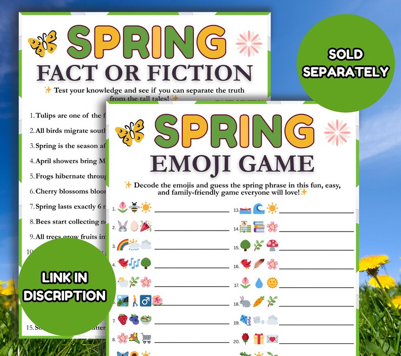 Spring Trivia Quiz, Fun Printable Spring Game for Adults Kids, Family ...
