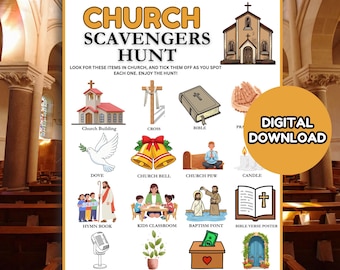 Church Scavenger Hunt, Sunday School Kids Activity, Christian Church ...