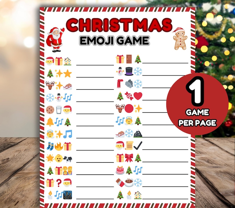 Christmas Emoji Game Printable, Quiz Printable Pictionary Emoji Game ...