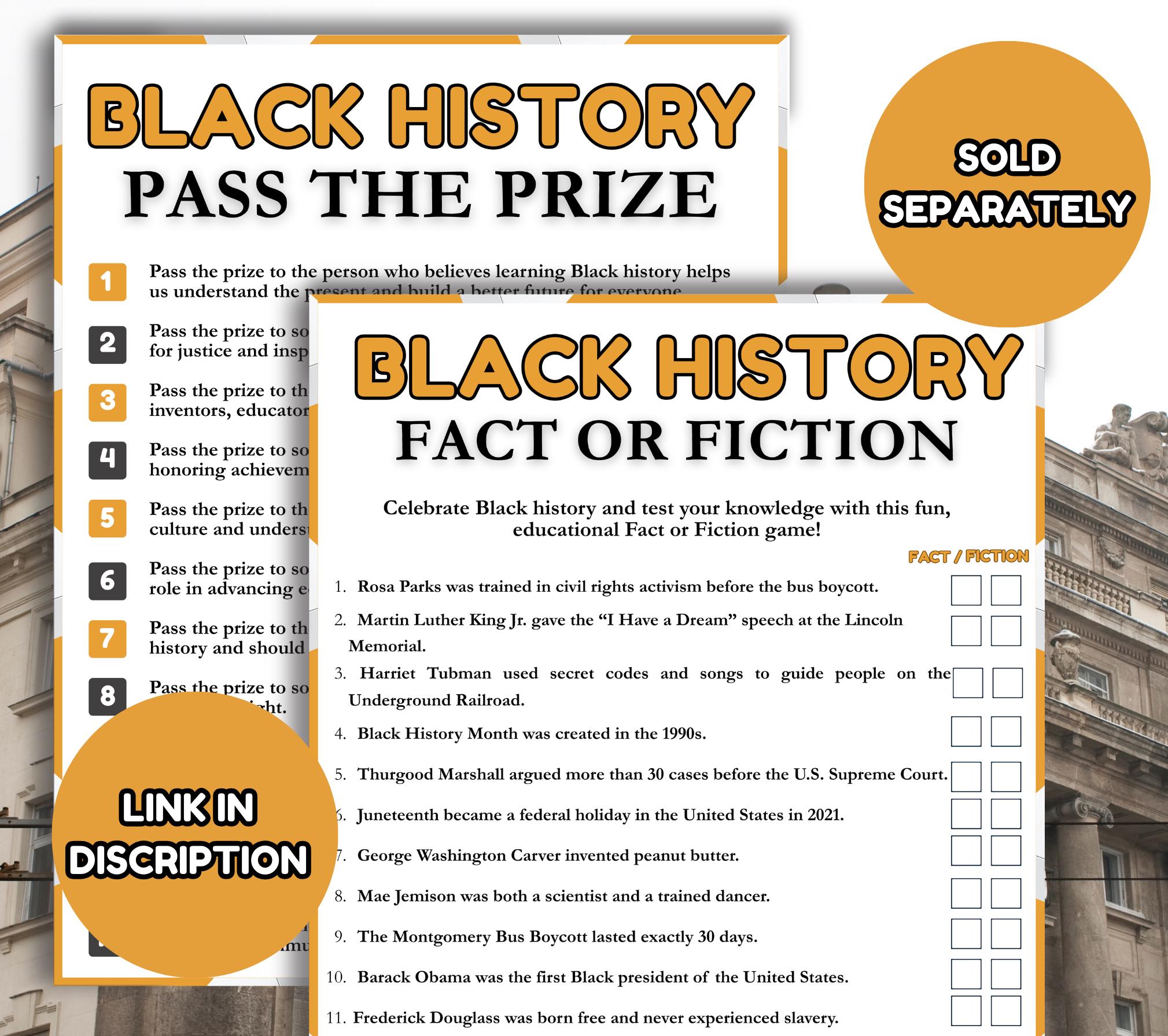 Black History Match the Pairs Game, Fun Black History Month Game for ...