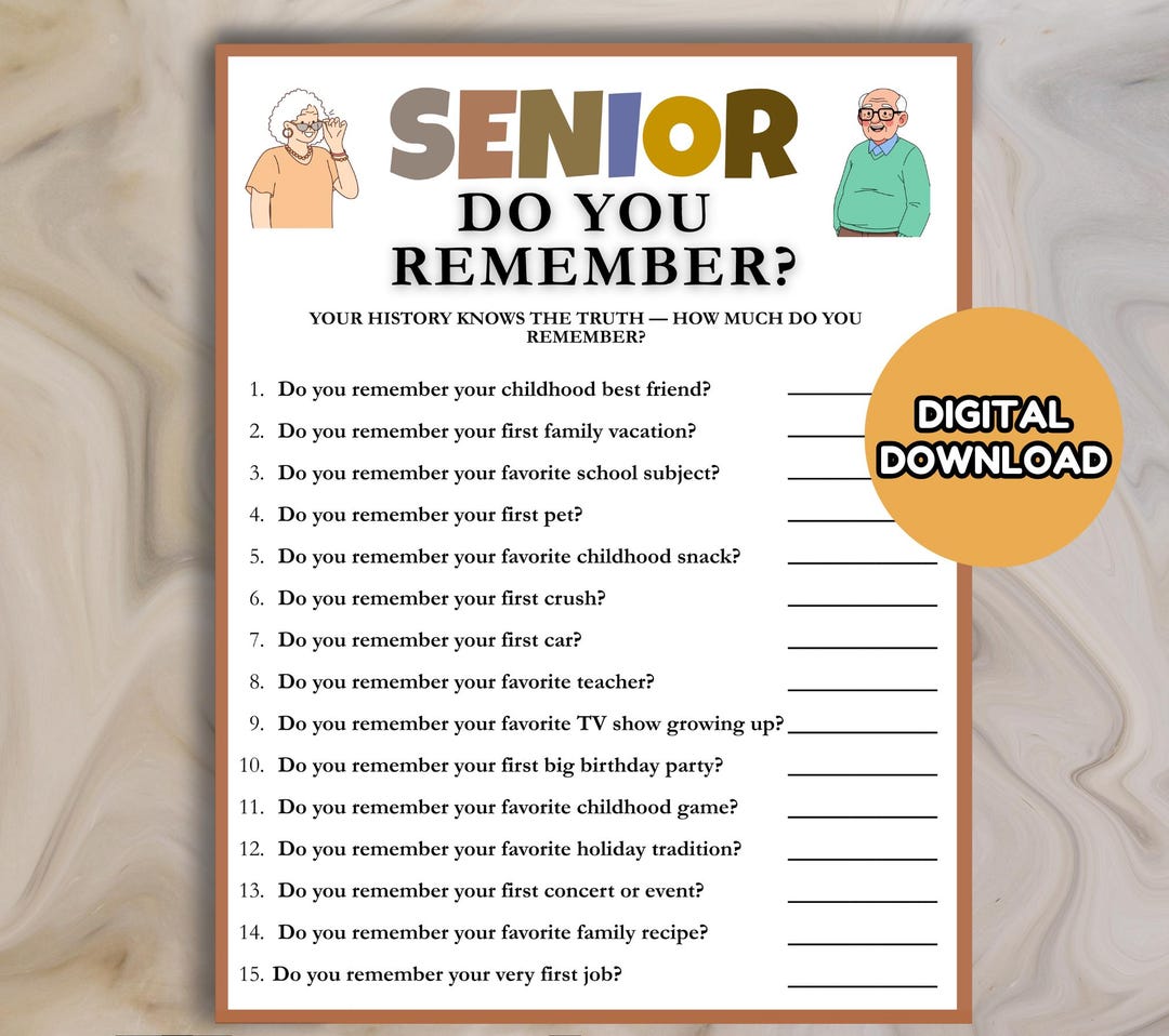 Game for Senior Citizens, Do You Remember Senior Games for Group of ...