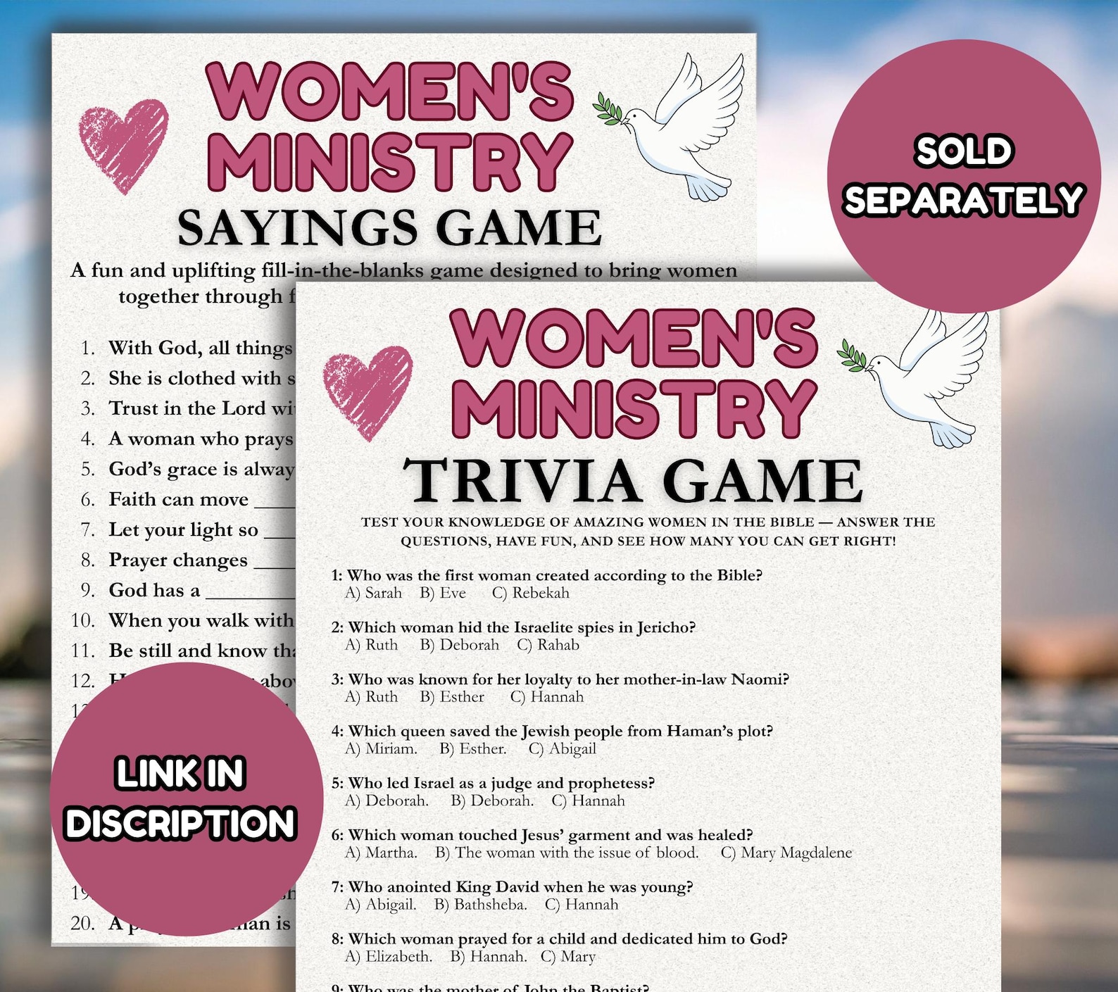 Women of the Bible Word Scramble Game, Women's Ministry Games ...