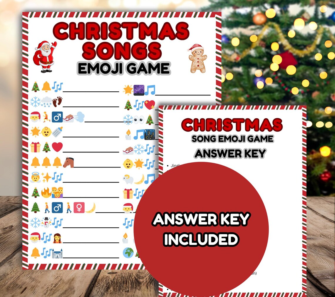 Christmas Songs Emoji Game, Holiday Song Emoji Pictionary Xmas Carols ...