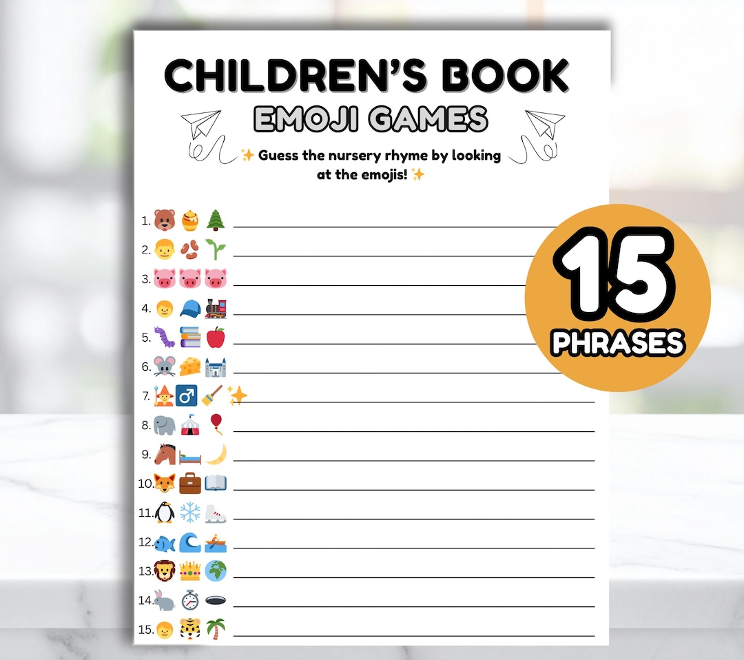 Children's Book Emoji Game, Emoji Children's Book Game, Baby Book Emoji ...