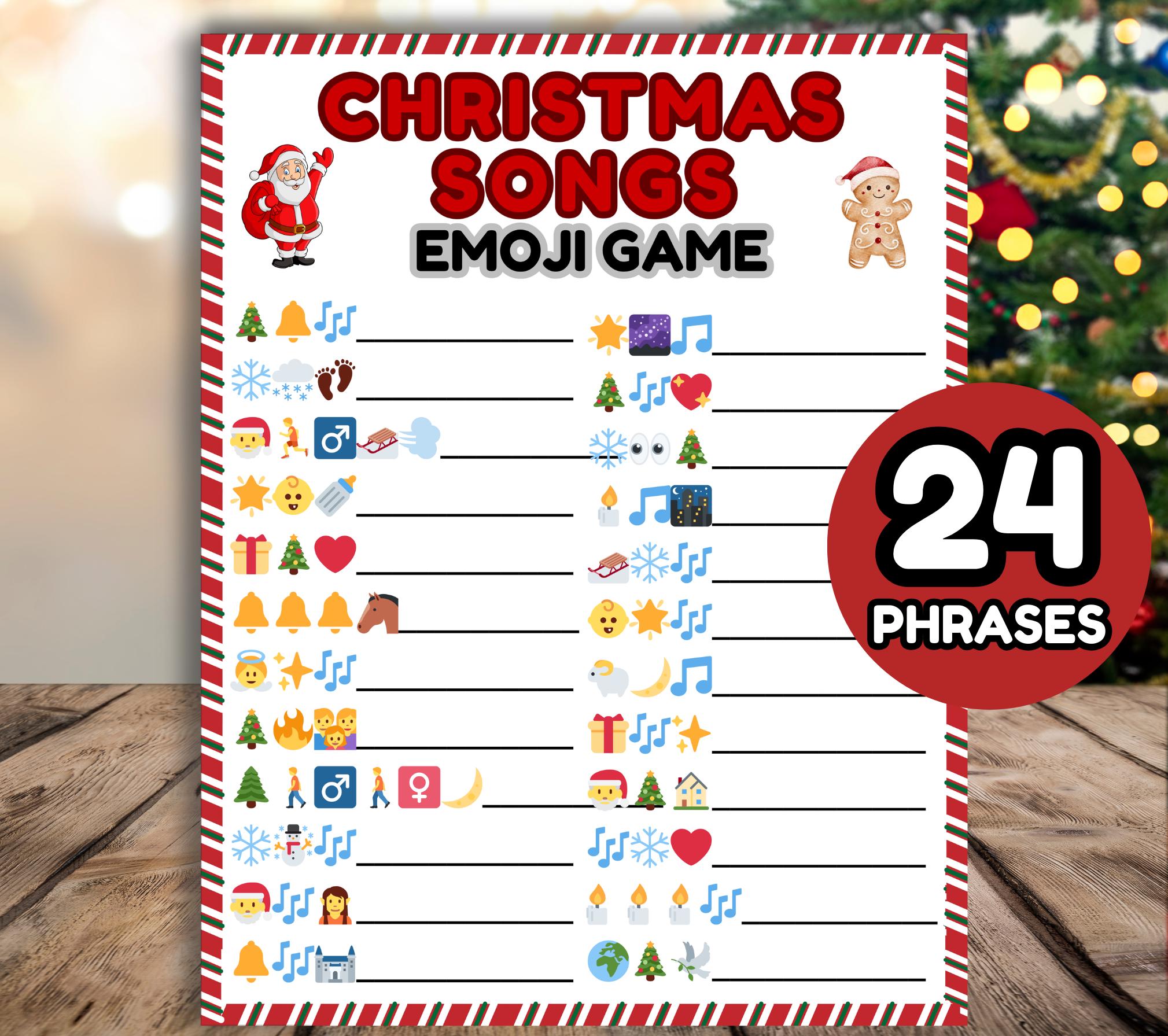 Christmas Songs Emoji Game, Holiday Song Emoji Pictionary Xmas Carols ...
