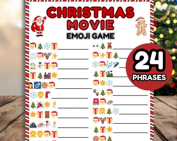 Christmas Movies Emoji Pictionary Game: Holiday Party Quiz (digital ...