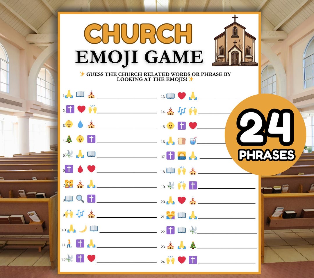 Church Emoji Guessing Game, Fun Church Game for Teen Sunday School Game ...