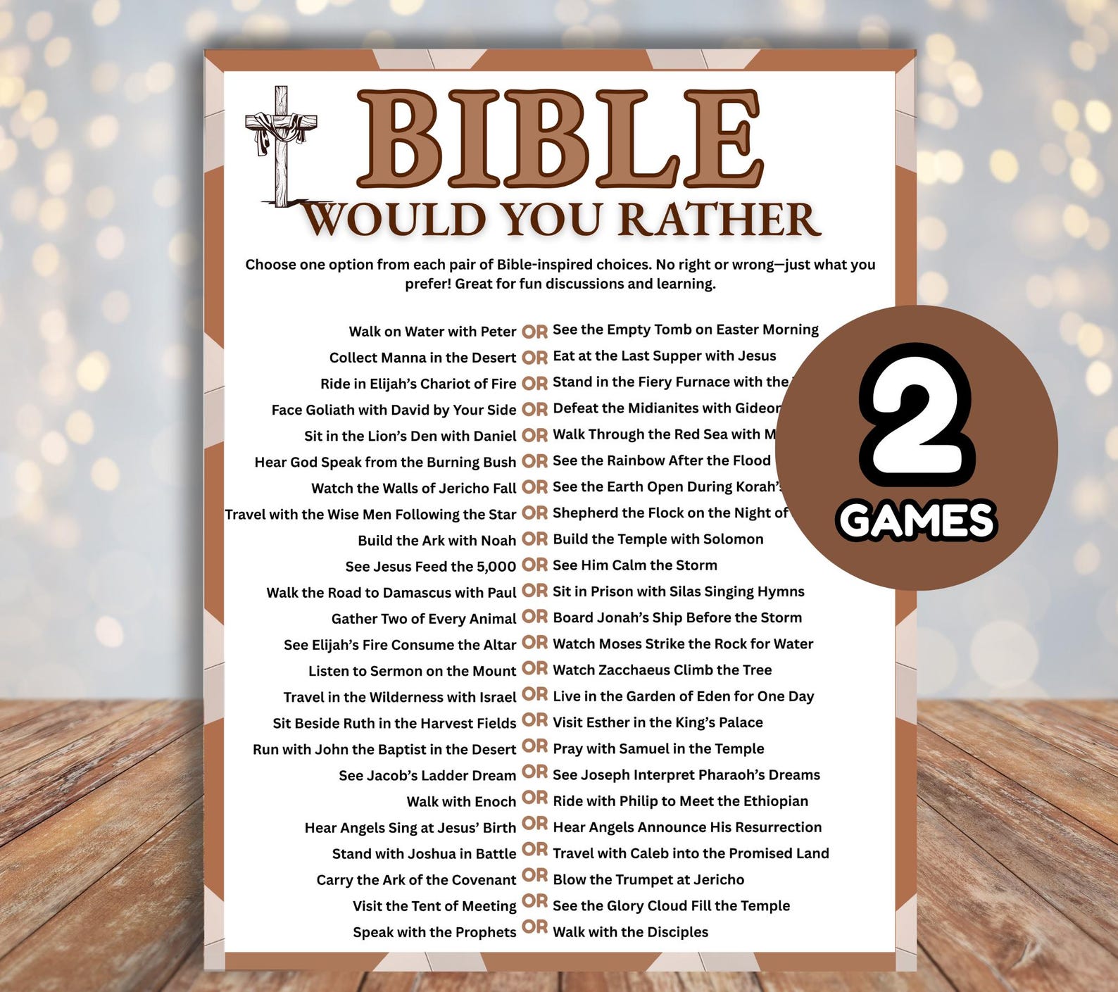 Bible Would You Rather Game Bible This or That Printable Church Game ...
