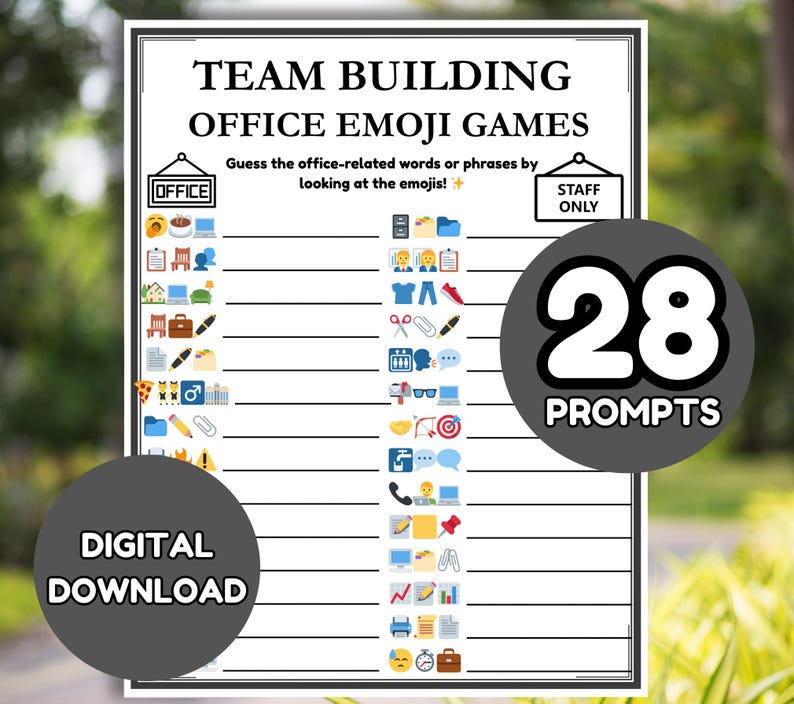 Office Emoji Game Printable, Fun Team Building Activity, Work Party ...