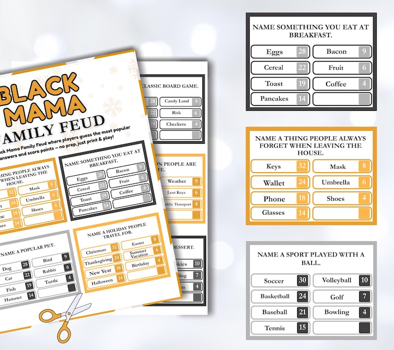 Black Mama Family Feud Game, Fun Black Family Reunion Game, Icebreaker ...