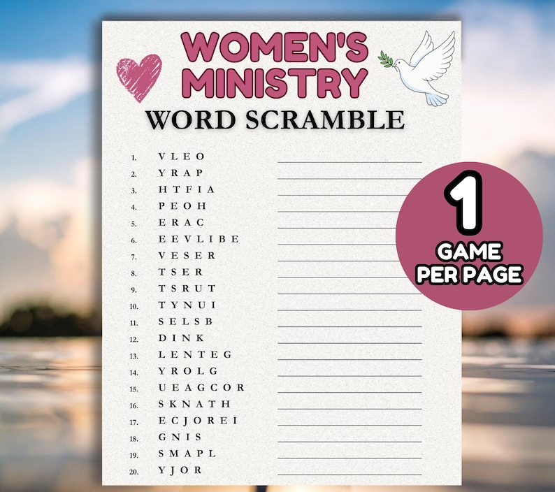 Women of the Bible Word Scramble Game, Women's Ministry Games ...