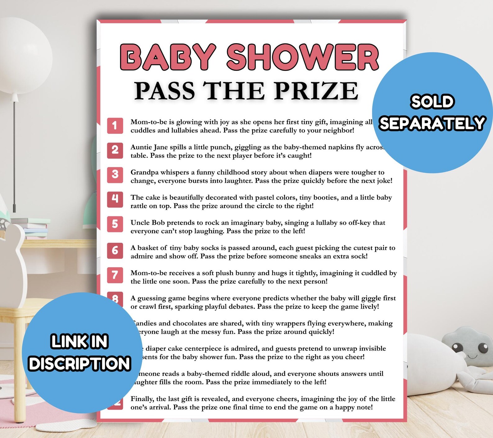 Baby Shower Left Right Game, Fun Boy Baby Shower Game, Baby Shower Pass ...