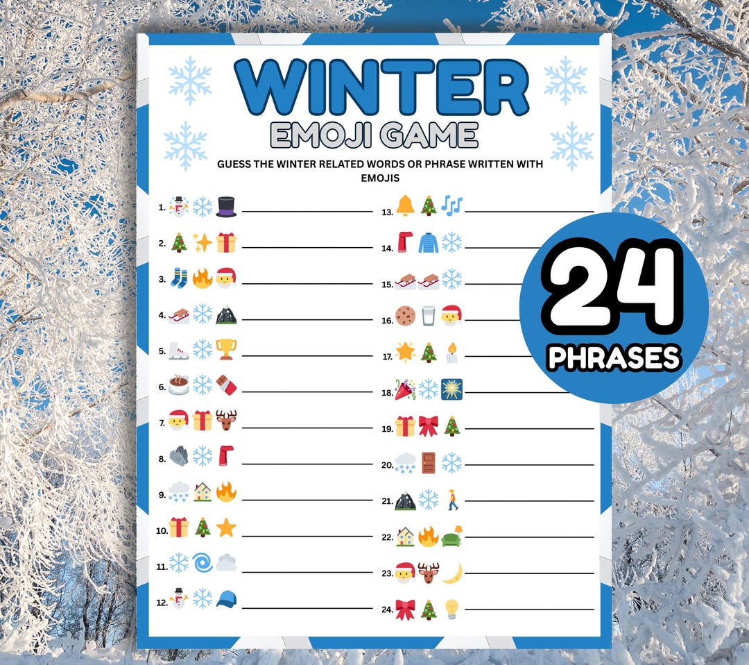 Winter Emoji Game, Emoji Winter Game, Winter Emoji Trivia Game, Snow ...