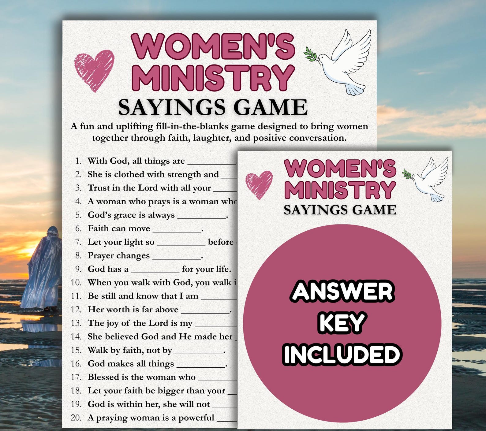 Women’s Ministry Sayings Game, Fun Christian Trivia for Womens ...