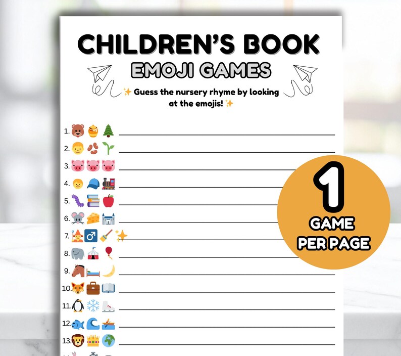 Children's Book Emoji Game, Emoji Children's Book Game, Baby Book Emoji ...