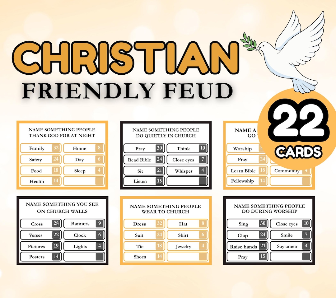 Christian Friendly Feud Game, Fun Christian Trivia for Kids and Adults ...