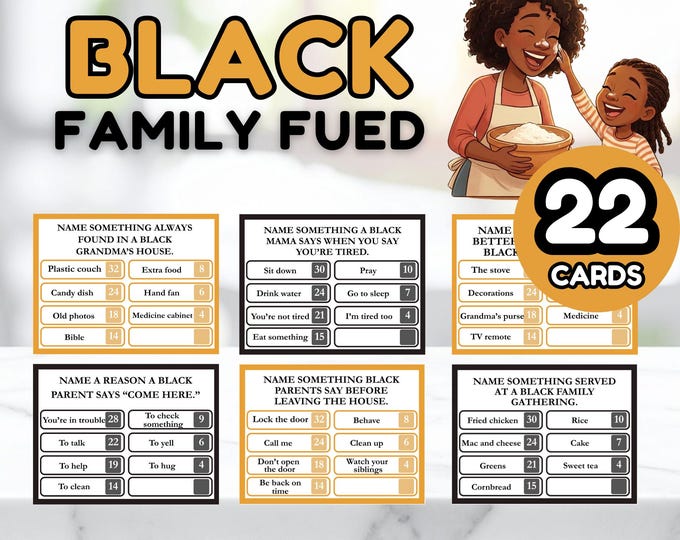 Black Family Feud Game, Fun Black Family Reunion Game, Icebreaker for ...