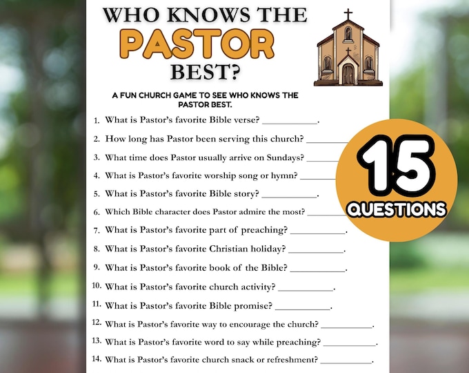Who Knows the Pastor Best Game, Fun Church Trivia for Adults and Kids ...